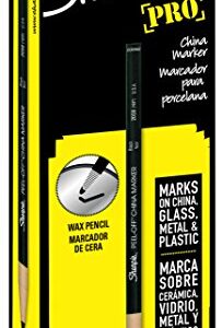 SHARPIE Peel-Off China Marker Grease Pencils, Black, Box of 12