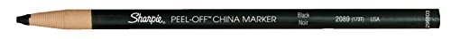 SHARPIE Peel-Off China Marker Grease Pencils, Black, Box of 12