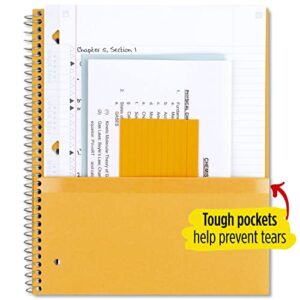 Five Star Spiral Notebooks + Study App, 2 Pack, 3 Subject, College Ruled Paper, 11" x 8-1/2", 150 Sheets, Black, White (73015)