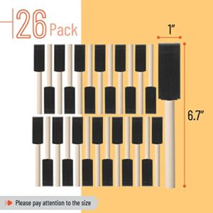 Bates- Foam Paint Brushes, 26 Pack, 1 Inch, Sponge Brushes, Sponge Paint Brush, Foam Brushes, Foam Brushes for Painting, Foam Brushes for Staining, Paint Sponges, Foam Brushes for Mod Podge