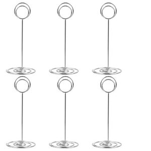 radezon 10 pack 8.75 inch tall table number holders place card holder table picture holder wire photo holder clips picture memo note photo stand (silver)