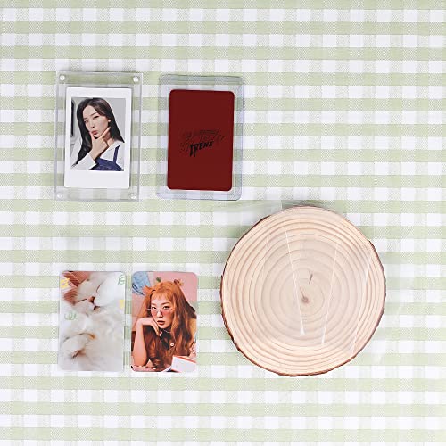 Baskiss 100 Packs Photocard Sleeves, 59 x 90 mm 200 Microns Kpop Clear Sleeves Idol Photo Cards Transparent Protector Trading Cards Shield Cover (Unsealable)