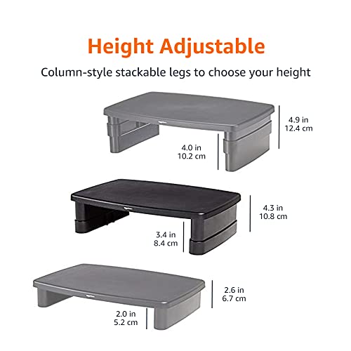 Amazon Basics Adjustable Computer Monitor Riser Desk Stand