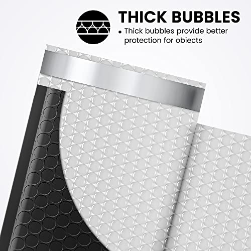 Fuxury Black Bubble Mailers 4x8 Inch 100 Pack, Waterproof Padded Envelopes Self Seal Bubble Envelopes, Padded Mailers for Small Business, Envelope Mailers Bulk#000