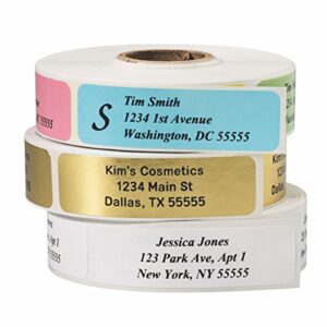 return address labels – roll of 500 personalized labels (white)