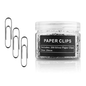 tontomtp paper clips, 200 pack, paperclips, paper clip, suitable for office, school, and daily use, also used for daily diy, paper clip, clip(silver)