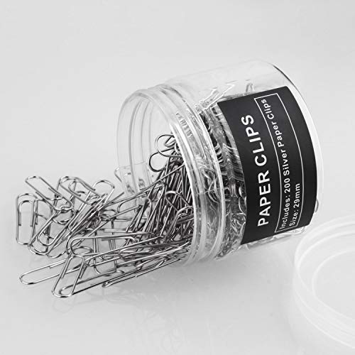 Tontomtp Paper Clips, 200 Pack, Paperclips, Paper Clip, Suitable for Office, School, and Daily use, Also Used for Daily DIY, Paper Clip, Clip(Silver)