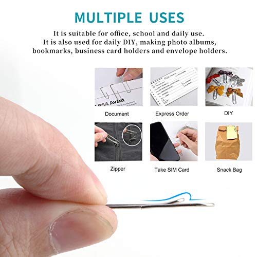 Tontomtp Paper Clips, 200 Pack, Paperclips, Paper Clip, Suitable for Office, School, and Daily use, Also Used for Daily DIY, Paper Clip, Clip(Silver)