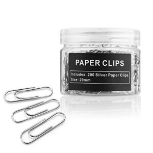 Tontomtp Paper Clips, 200 Pack, Paperclips, Paper Clip, Suitable for Office, School, and Daily use, Also Used for Daily DIY, Paper Clip, Clip(Silver)