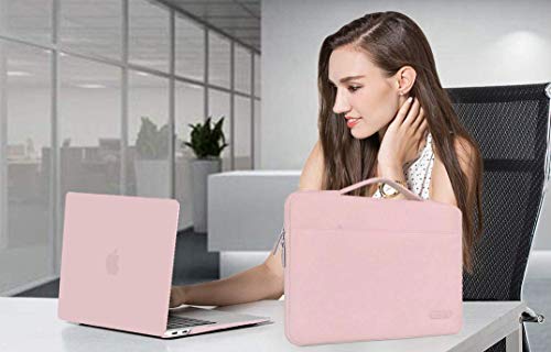 MOSISO Compatible with MacBook Air 13 inch Case 2022 2021 2020 2019 2018 Release A2337 M1 A2179 A1932 Retina Display, Plastic Hard Shell&Bag&Keyboard Skin&Webcam Cover&Screen Protector, Rose Quartz