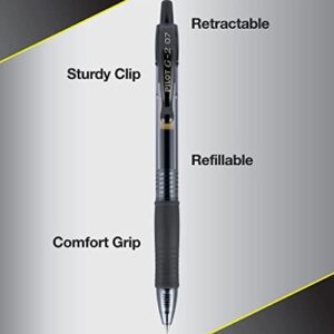 PILOT G2 Premium Refillable and Retractable Rolling Ball Gel Pens, Fine Point, Black Ink, 4-Pack (31057)