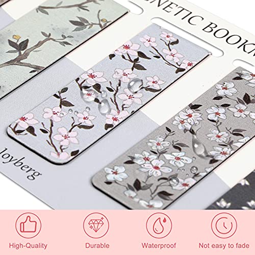 15 Pieces Bookmarks, Magnetic Bookmarks for Women, Page Markers for Students Teachers Reading (Floral Style)