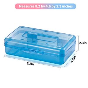 Sooez 3 Pack Pencil Box, Large Capacity Plastic Pencil Case Boxes, Hard Pencil Case, Crayon Box with Snap-tight Lid, Plastic Pencil Boxes Stackable Design, Supply Boxes for Kids Boys School Classroom