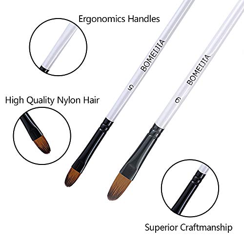 GETHPEN Filbert Paint Brushes Set, 12 PCS Artist Brush for Acrylic Oil Watercolor Gouache Artist Professional Painting Kits with Synthetic Nylon Tips