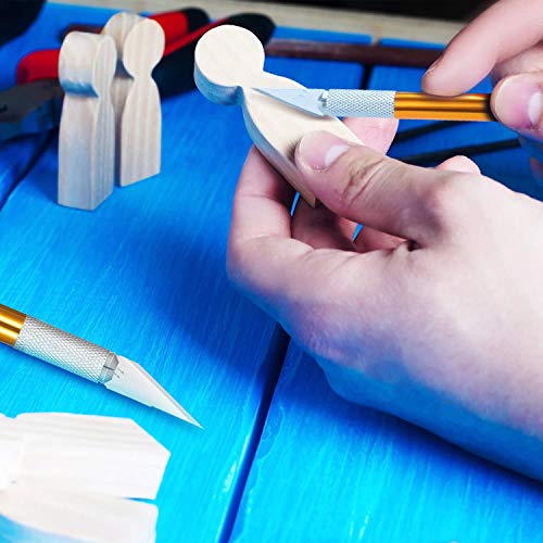 JTIEO 74 Pack Hobby Knife Exacto Knife with 4 Upgrade Sharp Hobby Knives and 70 Spare Craft Knife Blades for Art, Scrapbooking,Stencil