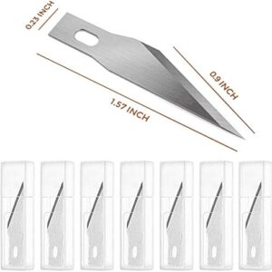 JTIEO 74 Pack Hobby Knife Exacto Knife with 4 Upgrade Sharp Hobby Knives and 70 Spare Craft Knife Blades for Art, Scrapbooking,Stencil