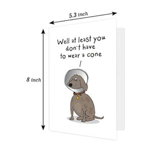 Funny Get Well Soon Card Gift, Humor Speedy Surgery Recovery Card for Him Her Friends, At Least You Don't Have to Wear A Cone