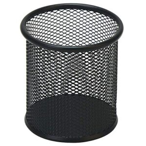 black pen holder cup for desk, pencil cup holder, black wire mesh pen cup for desk office pen organizer