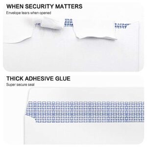 500#10 Double Window Security Business Mailing Envelopes - Perfect Size for Multiple Business Statements, Quickbooks Invoices, and Return Envelopes - Number 10 Size 4-1/8 x 9-1/2 - White - 24 LB