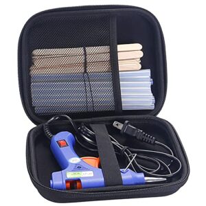 hot glue gun kit, hot melt glue gun mini for crafts with 20 pcs glue sticks and 20 wood craft sticks,hot mini glue guns with hardshell carrying case for school diy arts, craft, home repairs for kids