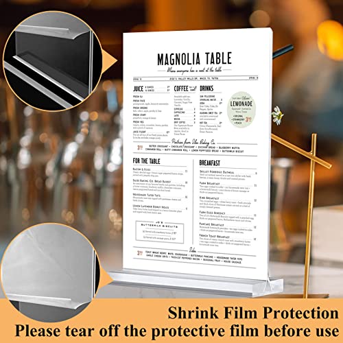 Arrobust 8.5 x 11 Acrylic Sign Holder Clear Table Signs Stand, Double Sided T Shape Flyer Holder Plastic for Picture Paper Card Home Office Menu Retail Show Fair, 6 Pack