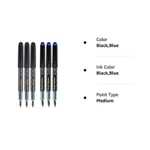 Pilot Varsity Disposable Fountain 6 Pack Combo, 3 Black and 3 Blue Pens