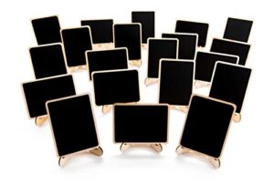 20 pack wood mini chalkboards signs with support easels, place cards, small rectangle chalkboards blackboard for weddings, birthday parties, message board signs and event decorations