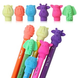 mr. pen- erasers, cap erasers, 60 pack, animal eraser caps, erasers for kids, pencil eraser, pencil erasers toppers, eraser pencil, cute erasers, colorful erasers, school supplies, pencil top erasers