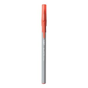 BIC Round Stic Grip Xtra Comfort Ballpoint Pen, Medium Point (1.2mm), Red, 12-Count