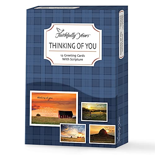 Designer Greetings Faithfully Yours Inspirational Thinking of You Boxed Card Assortment, Heartland Greetings with Biblical Scripture Verses (Box of 12 Greeting Cards with Envelopes)