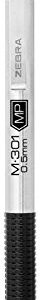 Zebra Pen M-301 Mechanical Pencil, Stainless Steel Barrel, Fine Point, 0.5mm, Black Grip, 2-Pack