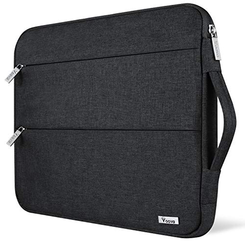 Voova 13 13.3 14 Inch Laptop Sleeve Case Compatible with MacBook Air/MacBook Pro 13 M2, MacBook Pro 14 2021 2022 M1 Pro/Max,13.5 Surface Laptop 4 3, Waterproof Computer Bag Cover with Handle, Black