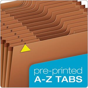 Globe-Weis PFXR217AHD /Pendaflex Heavy Duty Expanding File, Open Top, 21 Pockets, A-Z, 1/3 Cut Tabs, Letter Size, Brown (R217AHD)