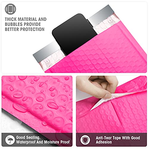 Metronic Bubble Mailers 6x10 25 Pack, Pink Bubble Mailers, Self-Seal Shipping Bags, Padded Envelopes, Bubble Poly mailers for Shipping, Mailing, Packaging for Business, Bulk #0