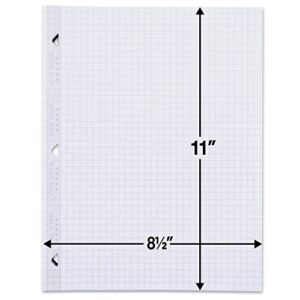 Five Star Loose Leaf Paper, 3 Hole Punched, Reinforced Filler Paper, Graph Ruled Paper, 11" x 8-1/2", 100 Sheets/Pack (17012),White