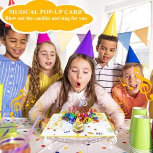 YIXIN Musical Birthday Cards with Light and Music, Blowable, 3D Birthday Popup Cards, Blow Out LED Light Candle– Plays Hit Song 'HAPPY Birthday' (Birthday Card)