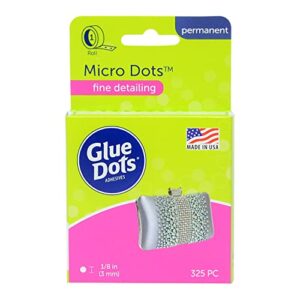 glue dots double-sided permanent micro dots, 1/8”, clear, roll of 325