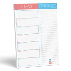 sweetzer & orange meal planner magnetic pad | 7×10 inch notepad for organized weekly & daily planning | tear-off grocery list checklist for convenient shopping | notepads for refrigerator door