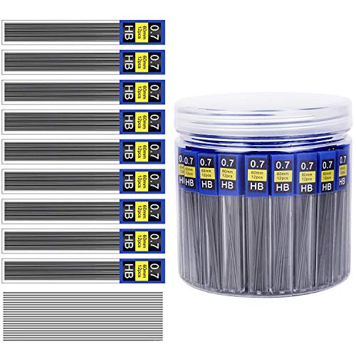 Morepack 840 Pieces Lead Refills,0.7 mm HB,Break Resistant Mechanical Pencil Refills,70 Tubes (840 Pieces)