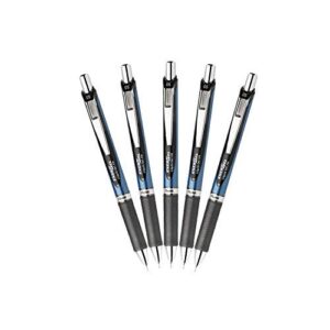 pentel energel rtx retractable liquid gel pen 0.5mm fine line needle tip black ink (5)