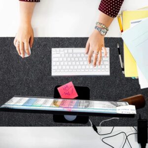 DAWNTREES Large Felt Desk Pad , 40''x16'' Full Desk Mouse Pad, Desk Pad for Keyboard ,Computer Mat for Desk ,100X40cm Felt Desk Mat for Desk Pad Protector