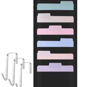 Mr. Pen- Hanging Wall File Organizer, 6 Pocket, Black, 3 Overdoor Hangers Included, Over The Door File Organizer, Hanging Folder Organizer, Wall Folder Organizer, Hanging File Organizer for Wall