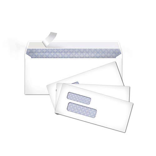 Amazon Basics #9 Envelopes with Peel & Seal, Double Window, Security Tinted, 500-Pack