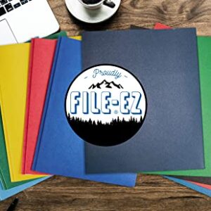 FILE-EZ Two-Pocket Folders, Dark Blue, 25-Pack, Textured Paper, Letter Size (EZ-32523)