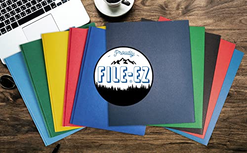 FILE-EZ Two-Pocket Folders, Dark Blue, 25-Pack, Textured Paper, Letter Size (EZ-32523)