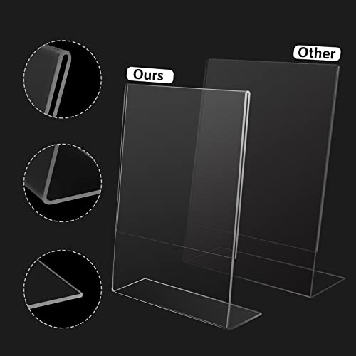 Acrylic Sign Holder 8.5 x 11, Slanted Back Sign Holders, Clear Tabletop Plastic Sign Holder, Acrylic Stands for Display 8.5 x 11, Plastic Paper Sign Holder for Office, Home, Restaurant (3 Pack)