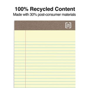 STAPLES 815590 100% Recycled Narrow Ruled Perforated Notepads Canary 5-Inch X 8-Inch 12/Pk