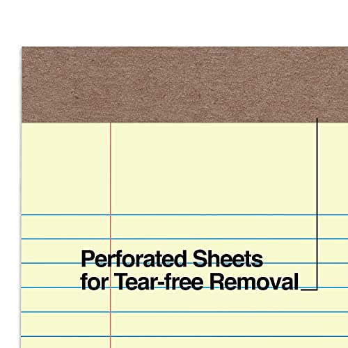 STAPLES 815590 100% Recycled Narrow Ruled Perforated Notepads Canary 5-Inch X 8-Inch 12/Pk