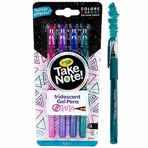 Crayola Iridescent Gel Pens, Office & School Supplies, 1.0Mm Medium Pt., 4Count