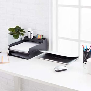 Amazon Basics Plastic Desk Organizer - Half Accessory Tray, Black